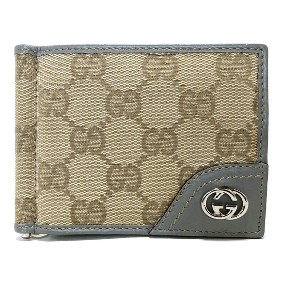 Gucci | Bags | Gucci Scissors Money Gg Bi Clip Fold Bill Beige Wallet ...